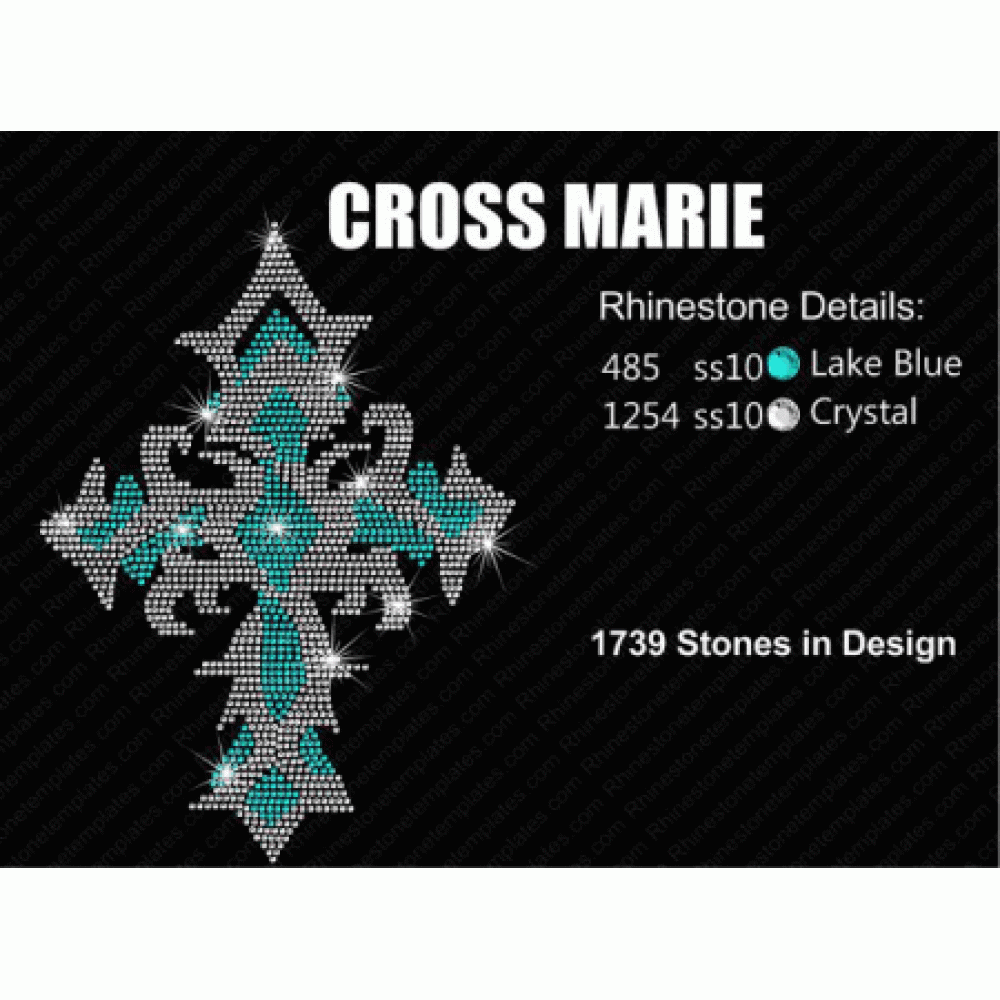 Cross Marie Rhinestone Download EPS SVG