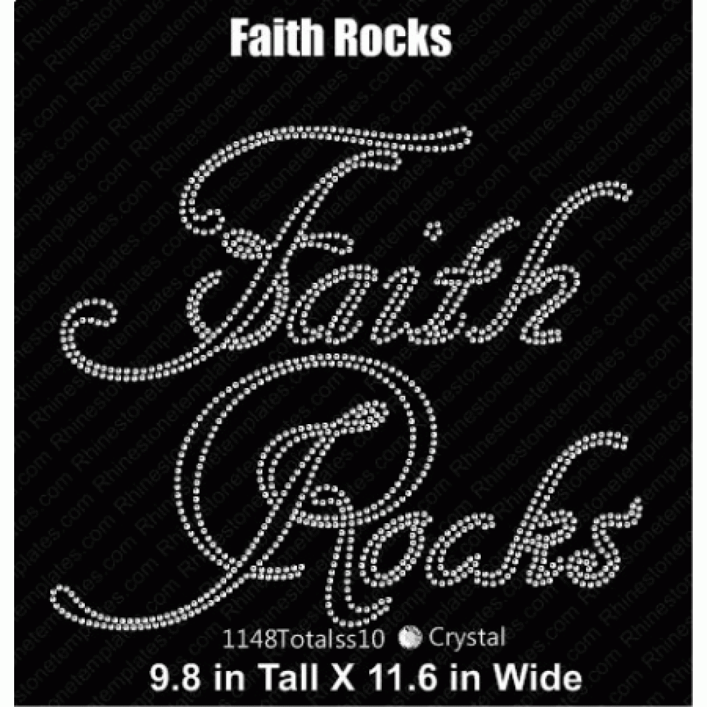 Faith Rocks Rhinestone Download EPS SVG
