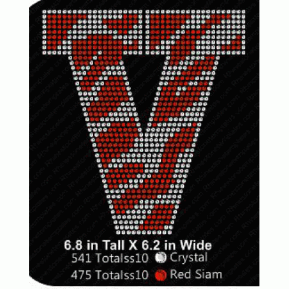 V Zebra Mega Letter Rhinestone Download EPS SVG