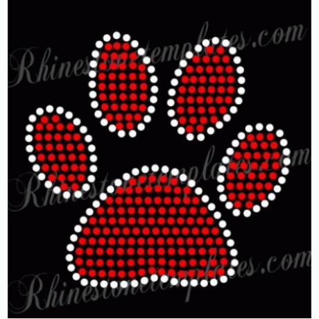 Paw 2 color Rhinestone Template Set